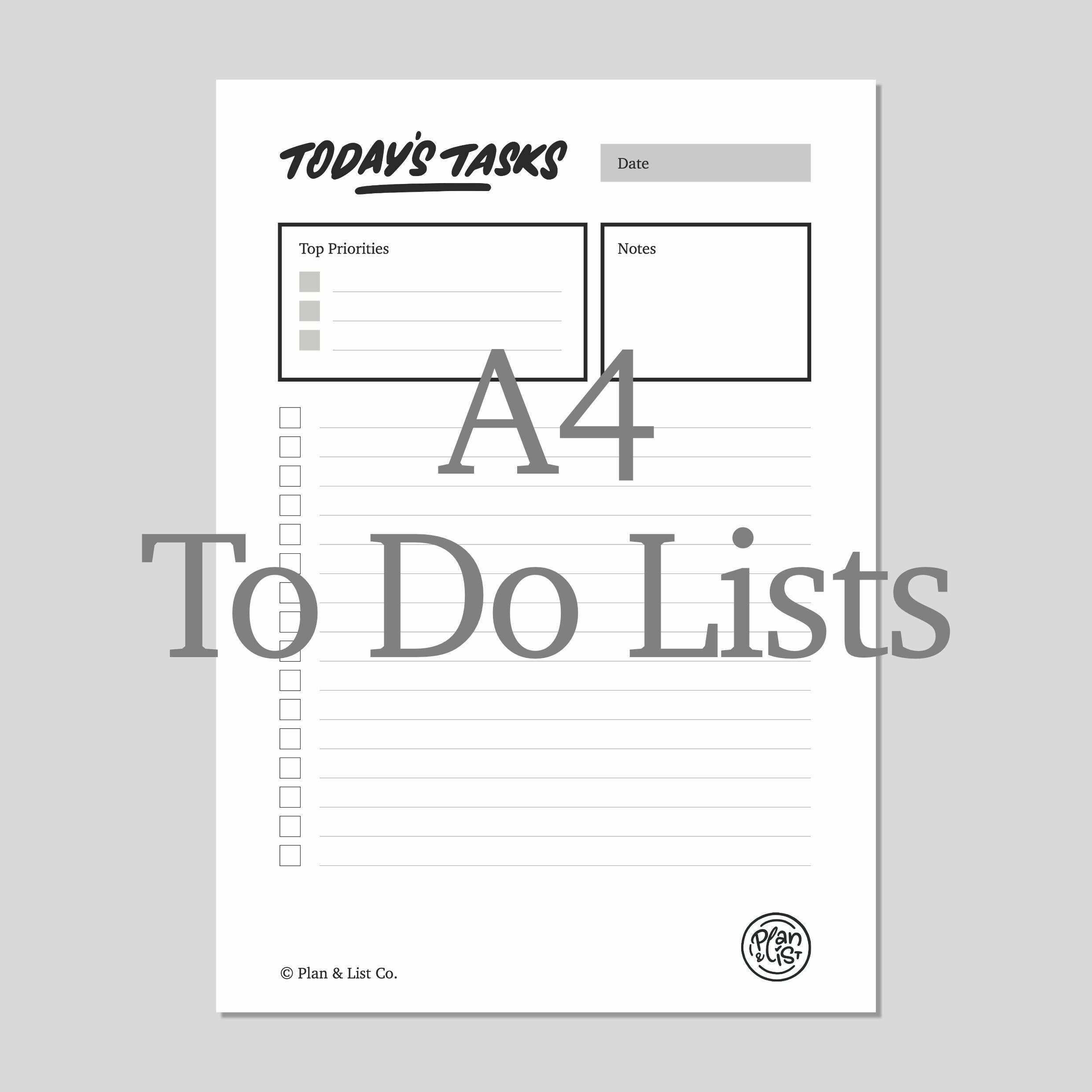 A4 Printable Task List | Daily to Do Planner | Digital Download | A4 ...