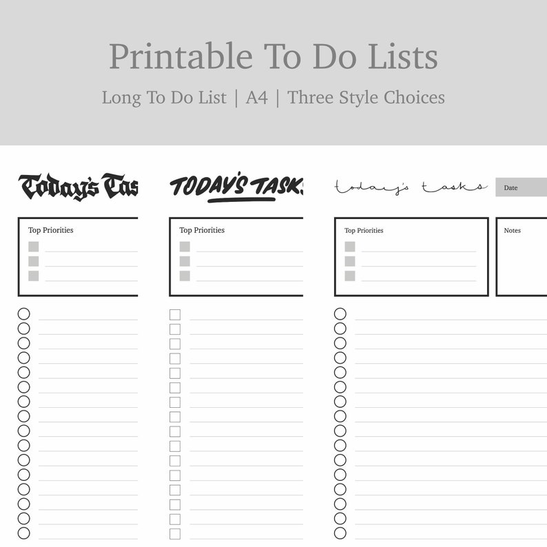 A4 Printable Task List | Daily to Do Planner | Digital Download | A4 ...