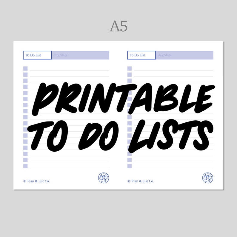 A5 Printable to Do List | Daily Tasks Planner Template | Digital ...