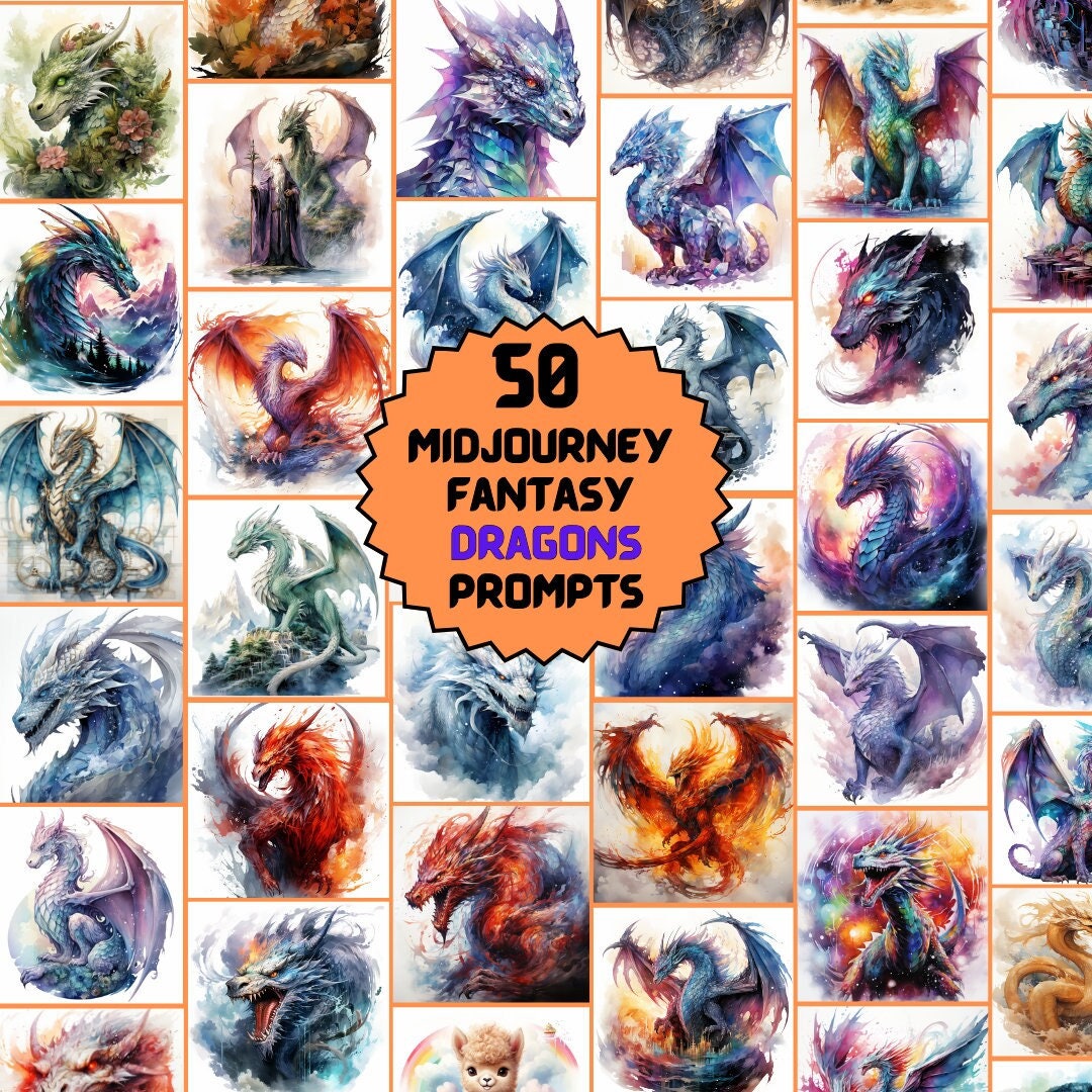 Midjourney Prompts, Fantasy Dragon Prompts, 50 Mythical Dragons Prompts ...