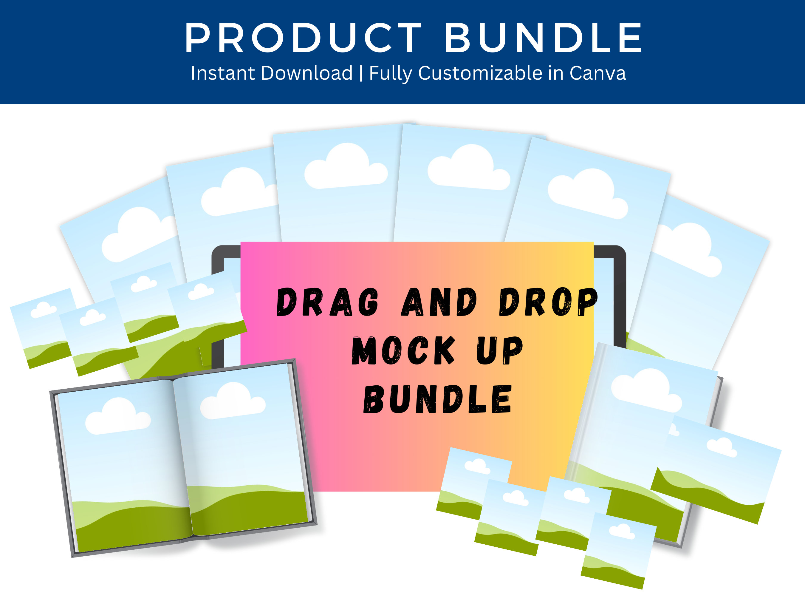 Canva Mock up Bundle Template Drag and Drop - Etsy