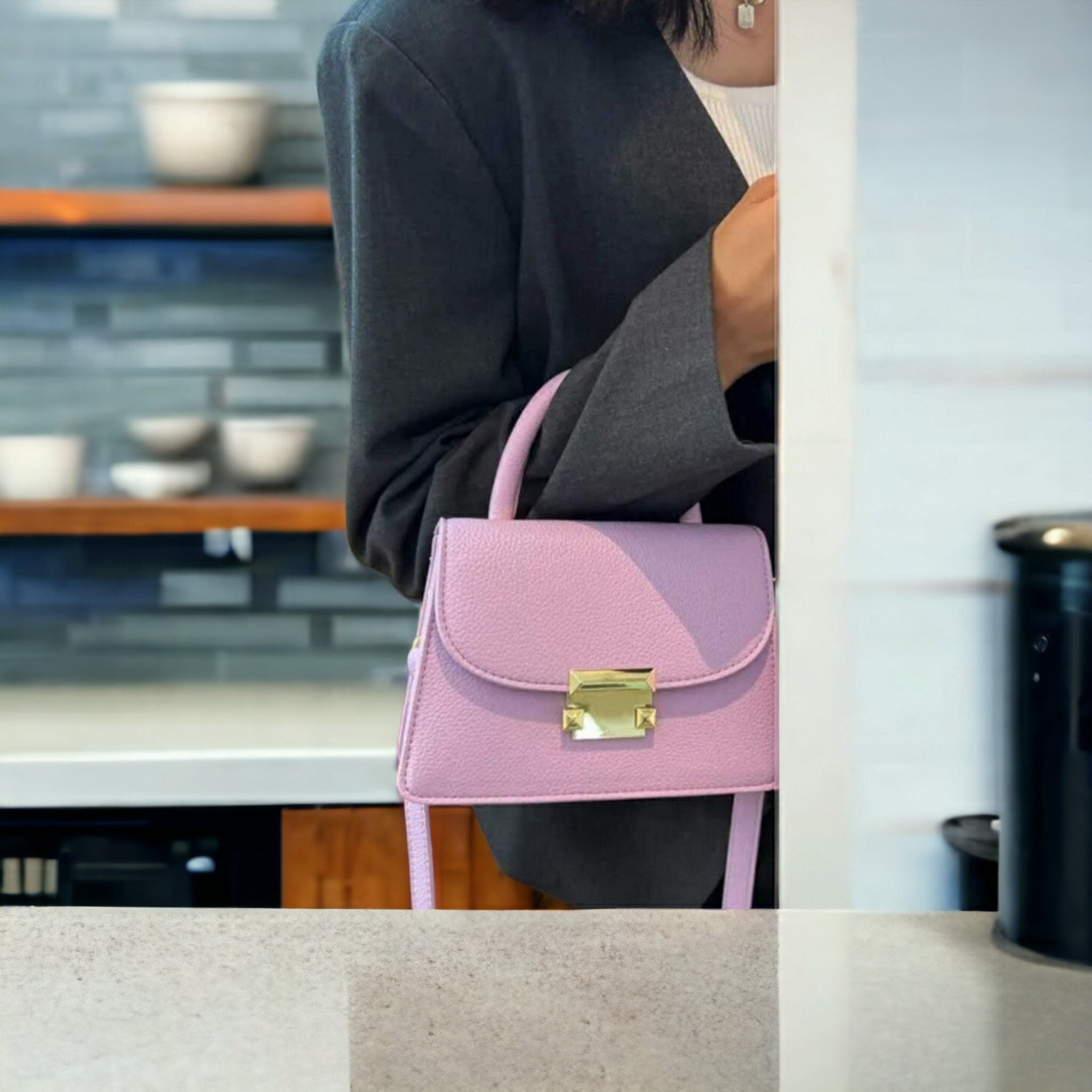 Minimalist Lilac Handbag Purple Shoulder Bag Lavender Cross Body Bag ...