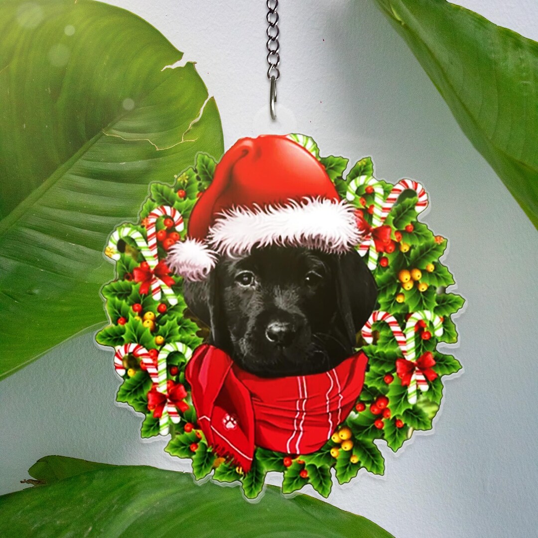 Black Lab Christmas Ornament Personalized Dog Photo Window Hanging ...