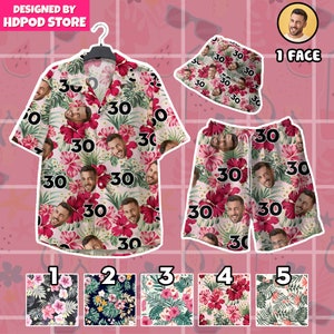 Custom Face Hawaiian Shirt Custom Set Summer Clothing Bachelor Party ...