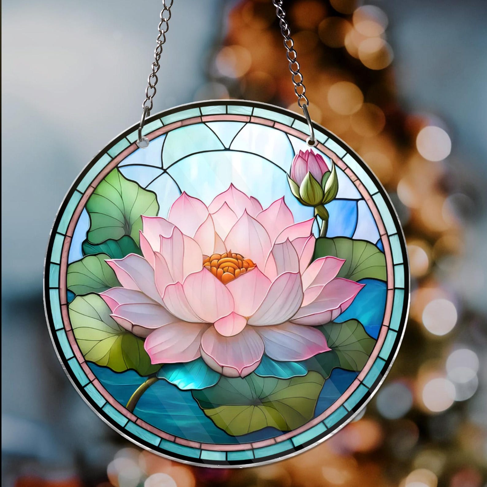 Flower Lotus ACRYLIC Window Hanging Decor, Lotus Lovers Gift, Home ...