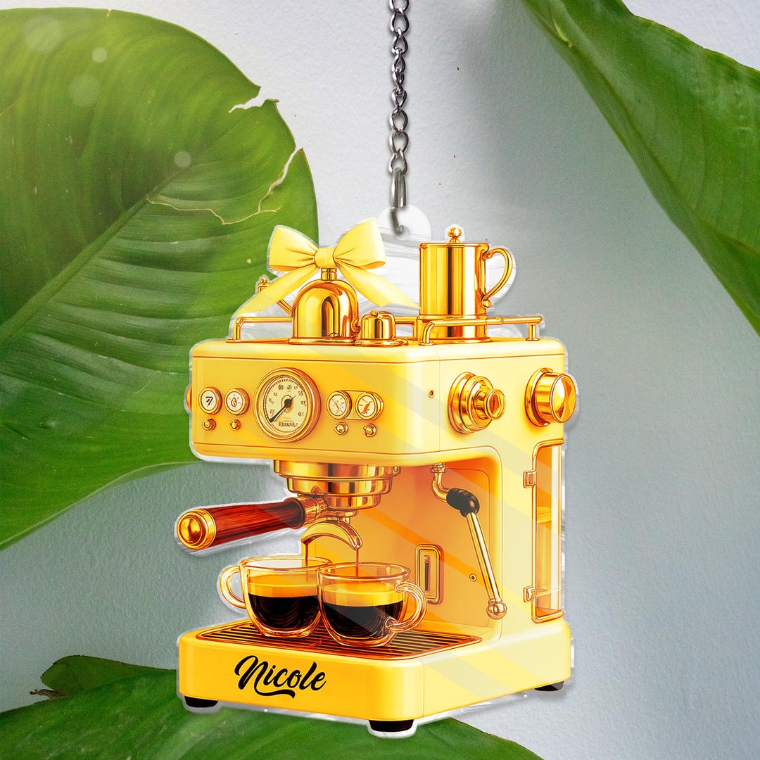 Personalized Coffee Machine Acrylic Window Hanging, Barista Kitchen ...