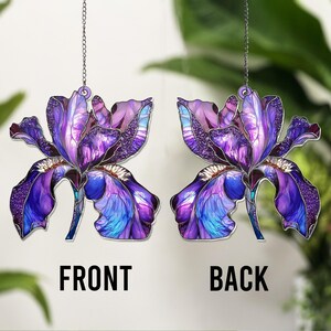 Iris Flower ACRYLIC Window Hanging Decor Iris Flower Acrylic Inspired ...