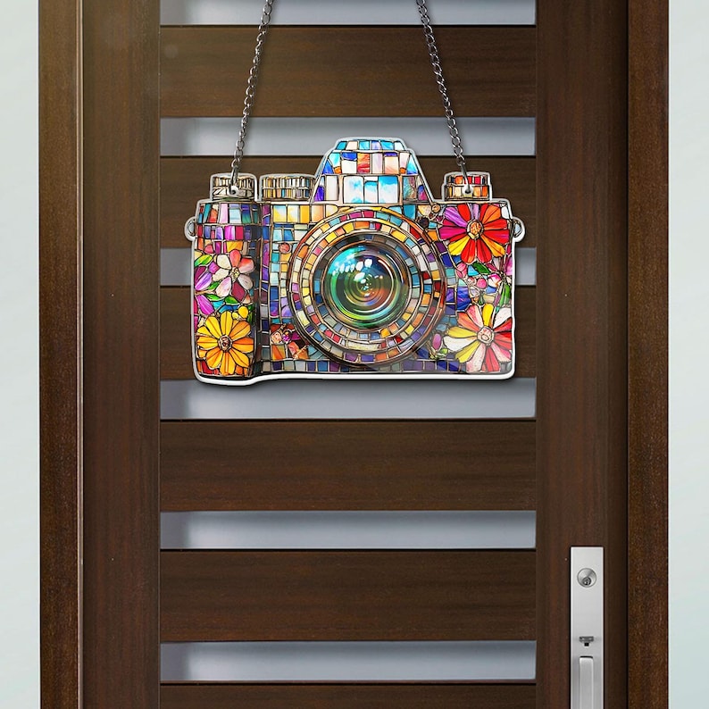 Camera Photographer ACRYLIC Window Hanging, Camera Stained Glass ...