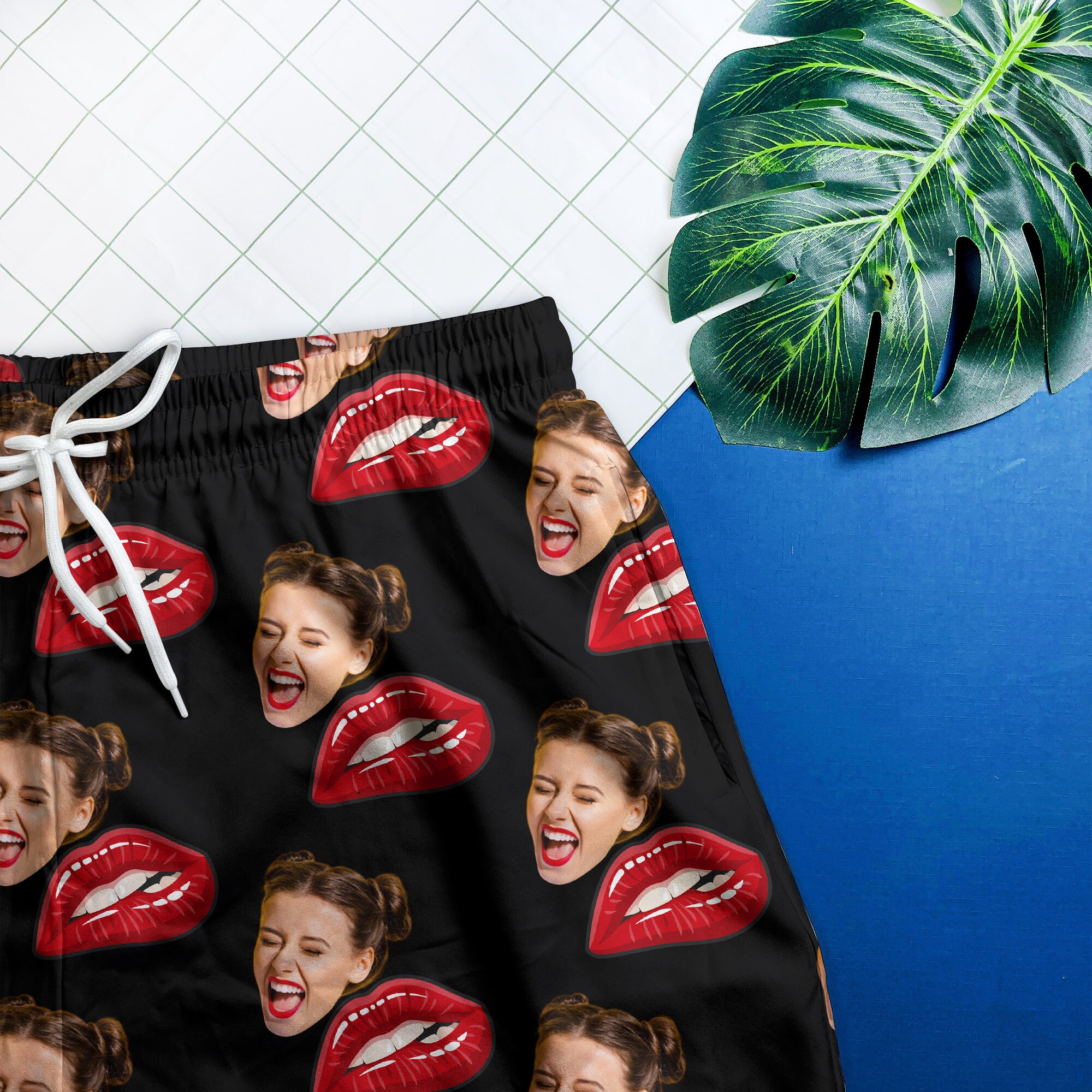 Lips Custom Face Shorts, Custom Photo Shorts, Custom Basketball Shorts ...