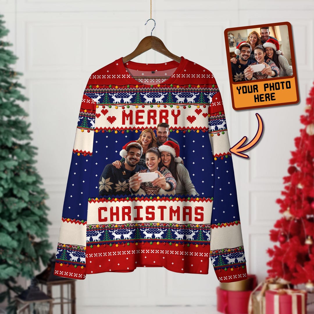 Custom Ugly Christmas Sweater, Family Crewneck Sweatshirt, Christmas ...