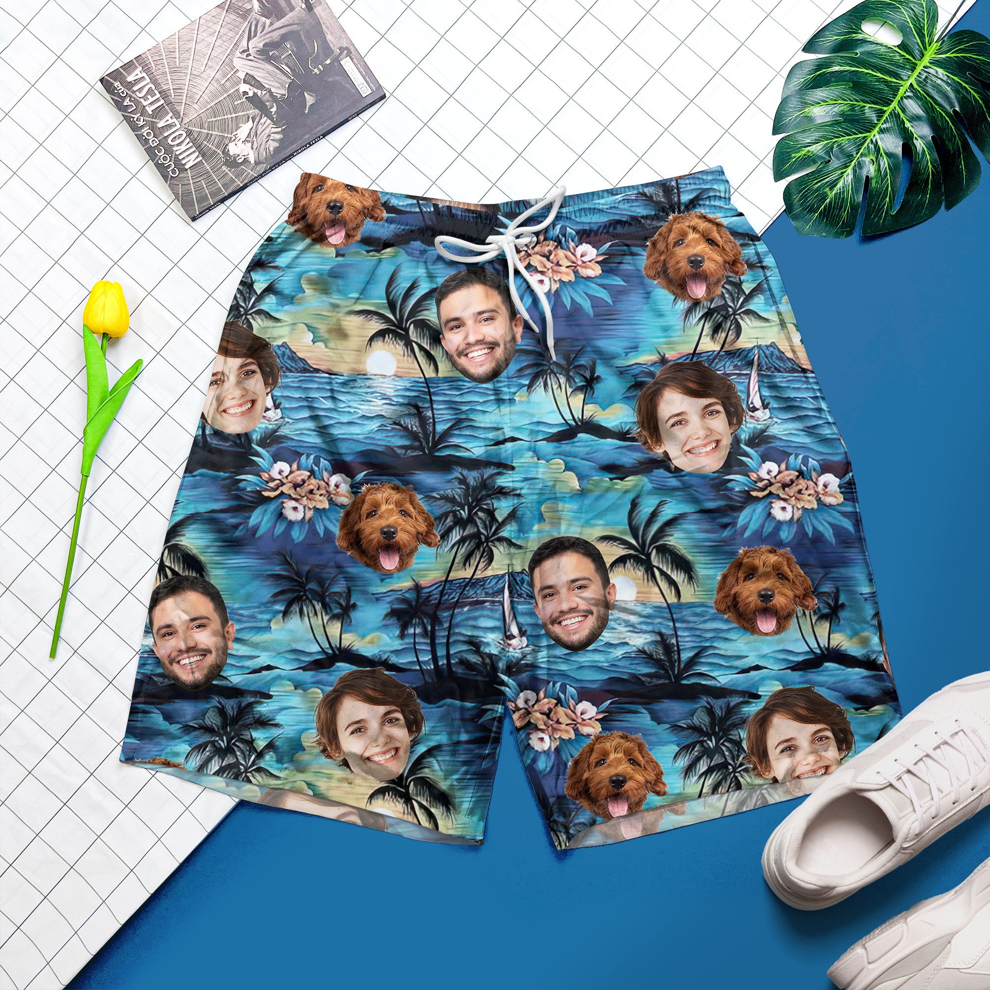 Custom Hawaiian Shorts, Custom Photo Shorts, Custom Face Shorts, Custom ...