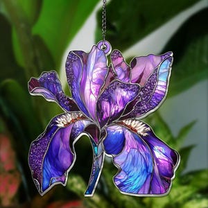 Iris Flower ACRYLIC Window Hanging Decor Iris Flower Acrylic Inspired ...