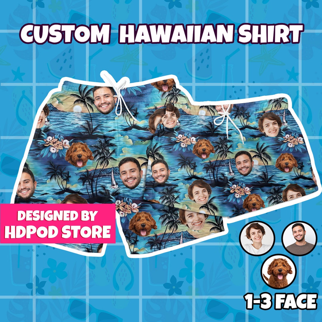 Custom Hawaiian Shorts, Custom Photo Shorts, Custom Face Shorts, Custom ...