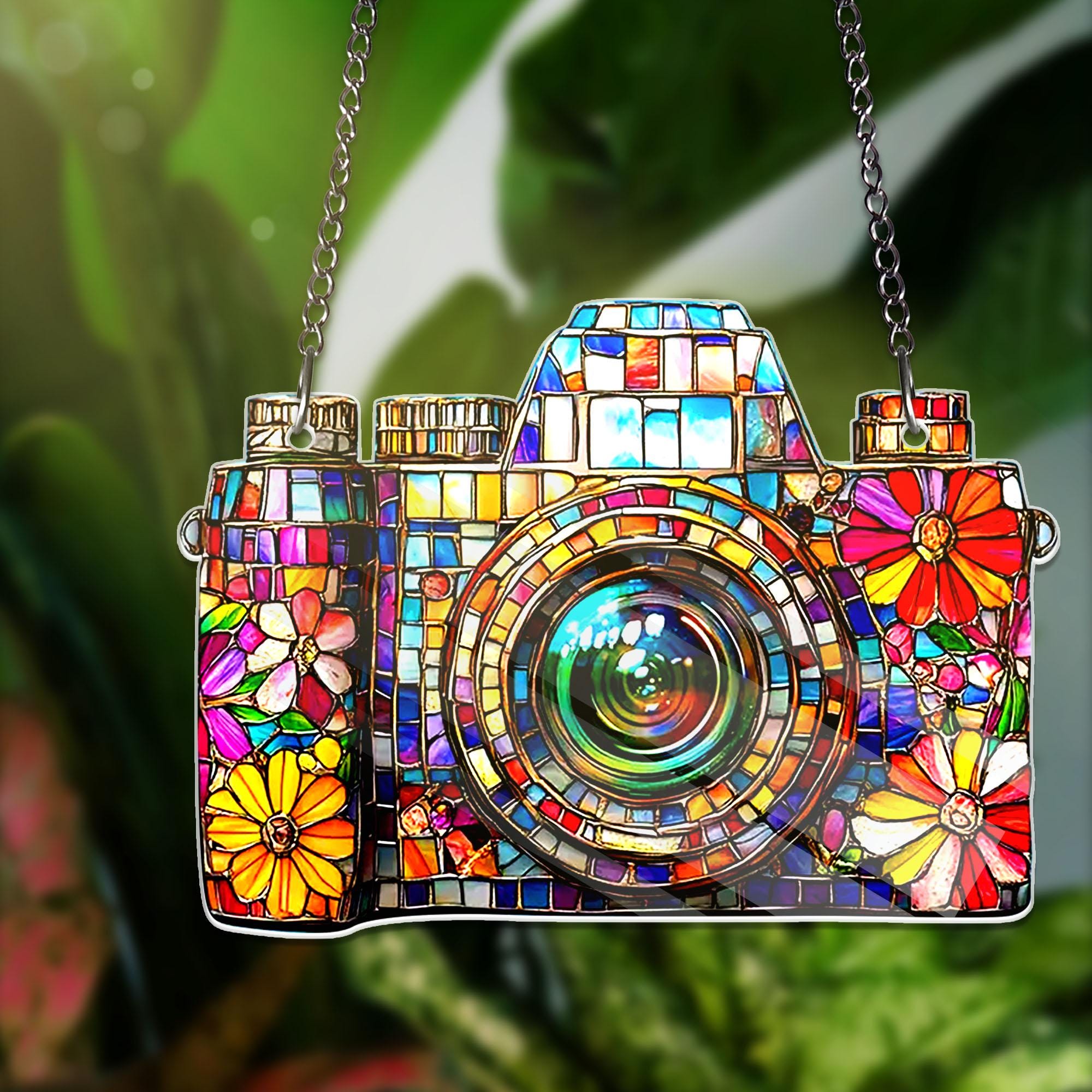 Camera Photographer ACRYLIC Window Hanging, Camera Stained Glass ...