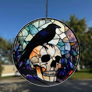 Black Raven ACRYLIC Window Hanging Decor, Halloween Black Raven and A ...