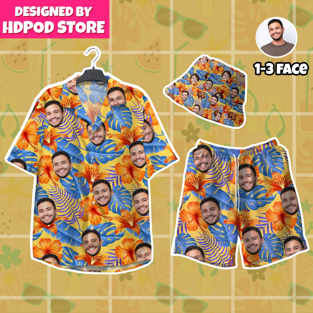 Hawaii Aloha Custom Shirt With Face Logo Men Women Pet, Face Hawaiian ...
