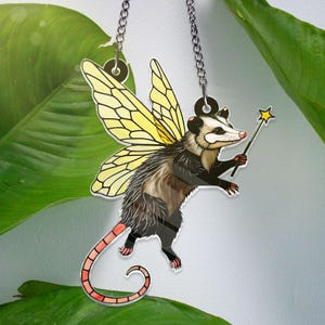 Cute Fairy Opossum ACRYLIC Window Hanging, Opossum Window Art ...
