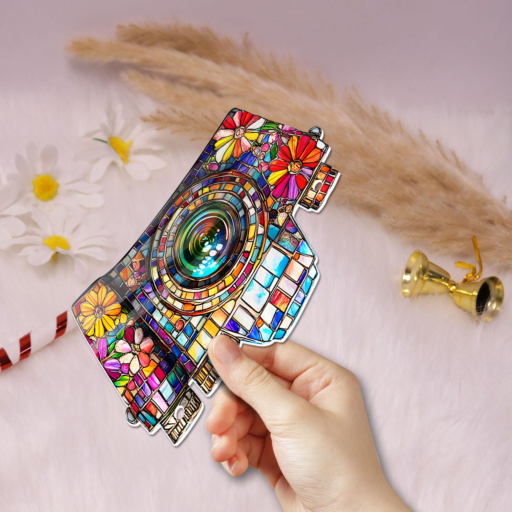 Camera Photographer ACRYLIC Window Hanging, Camera Stained Glass ...