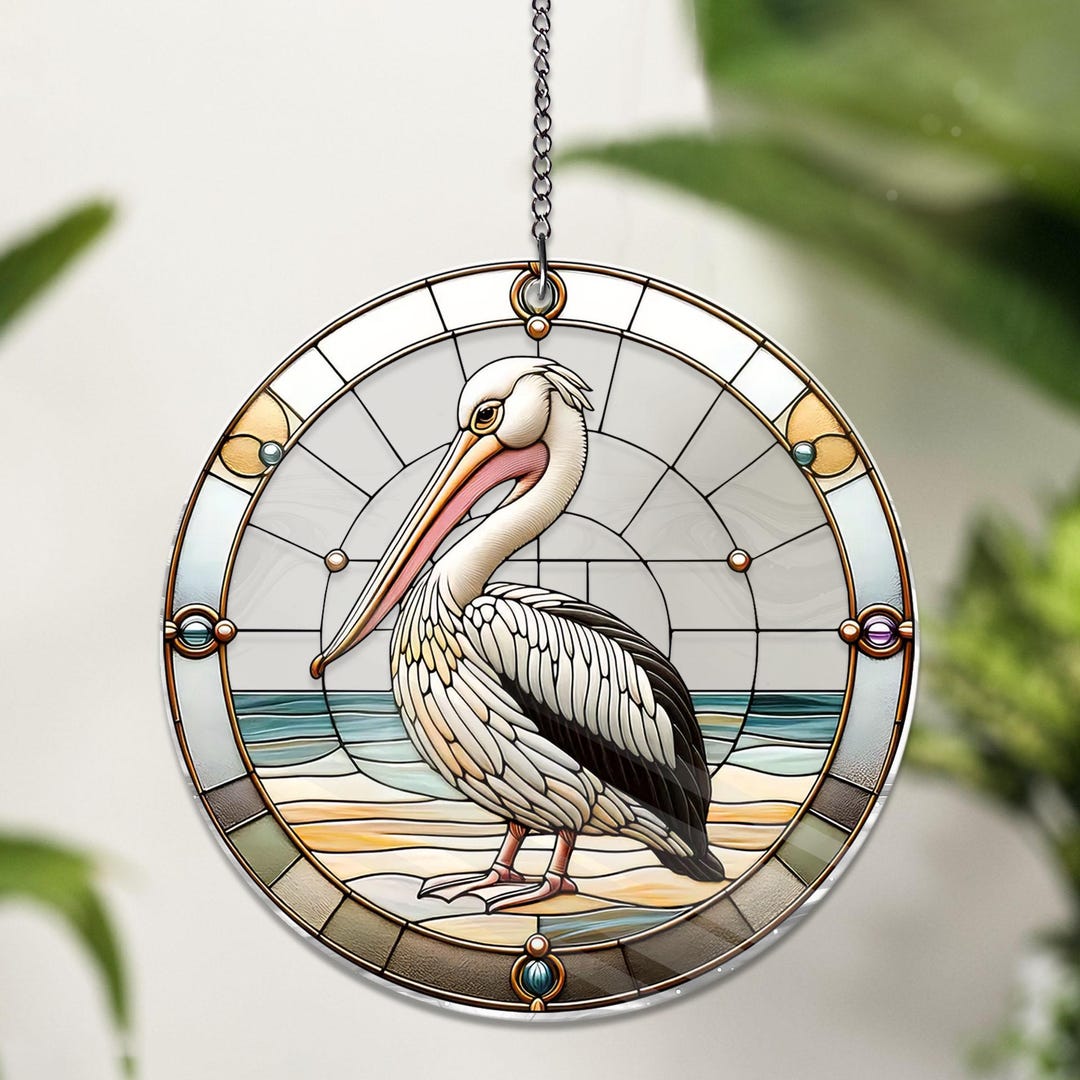 Pelican ACRYLIC Window Hanging Suncatcher Ornament, Pelican Lovers ...