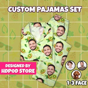 Personalize Pajama With Your Face, Couples Pajamas, Custom Pajamas ...