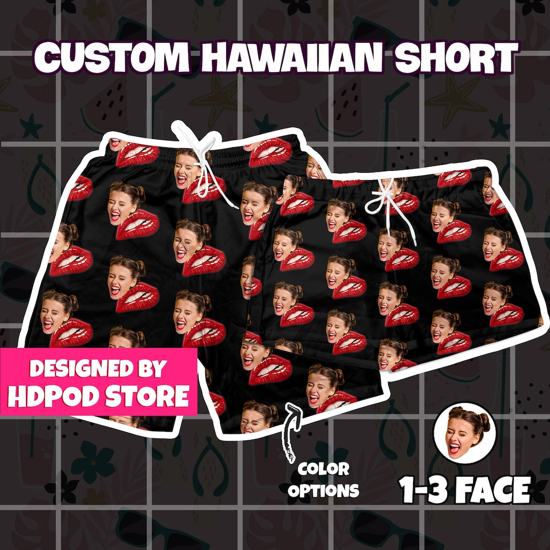Lips Custom Face Shorts, Custom Photo Shorts, Custom Basketball Shorts ...