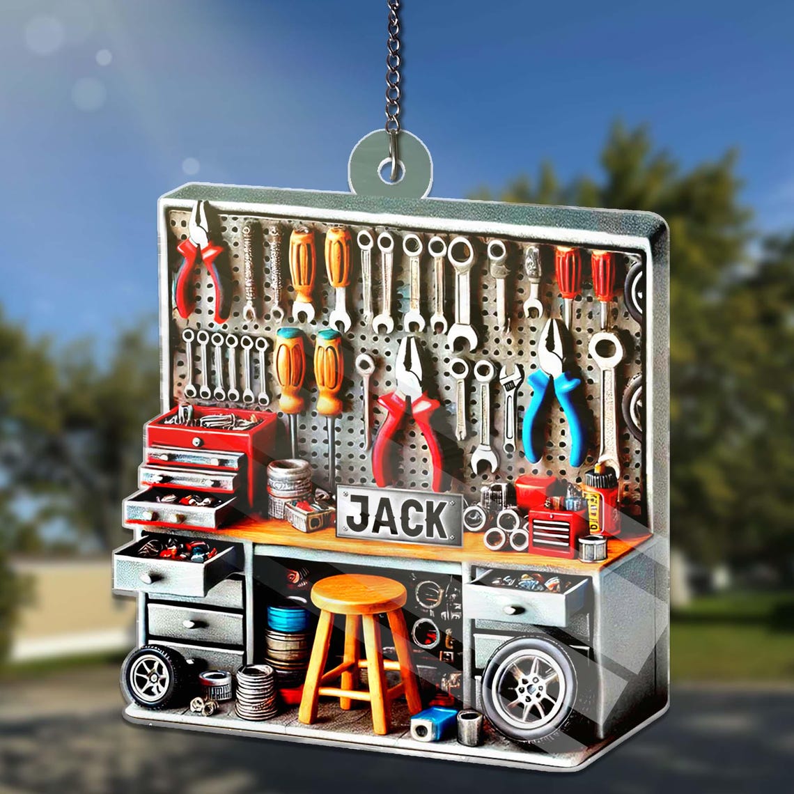 Mechanic Tool Box Flat ACRYLIC Window Hanging Custom Tools Garage ...