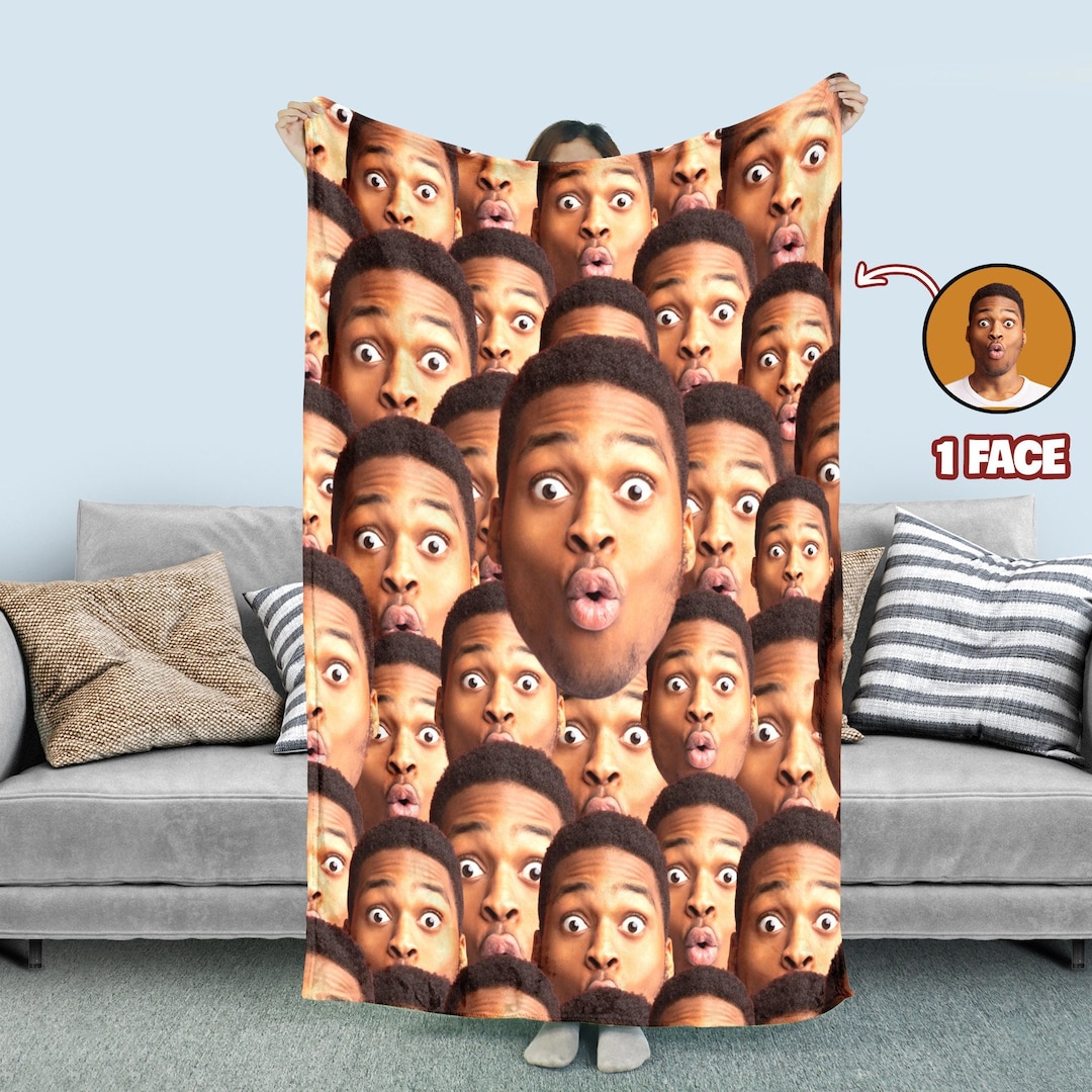 Custom Face on the Blanket Custom Photo Blanket Personalized Blanket ...