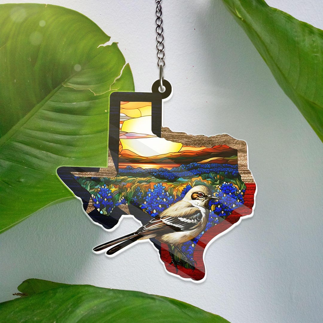 ACRYLIC Texas Window Hanging Suncatcher, Texas Stained Ornament, Texas ...