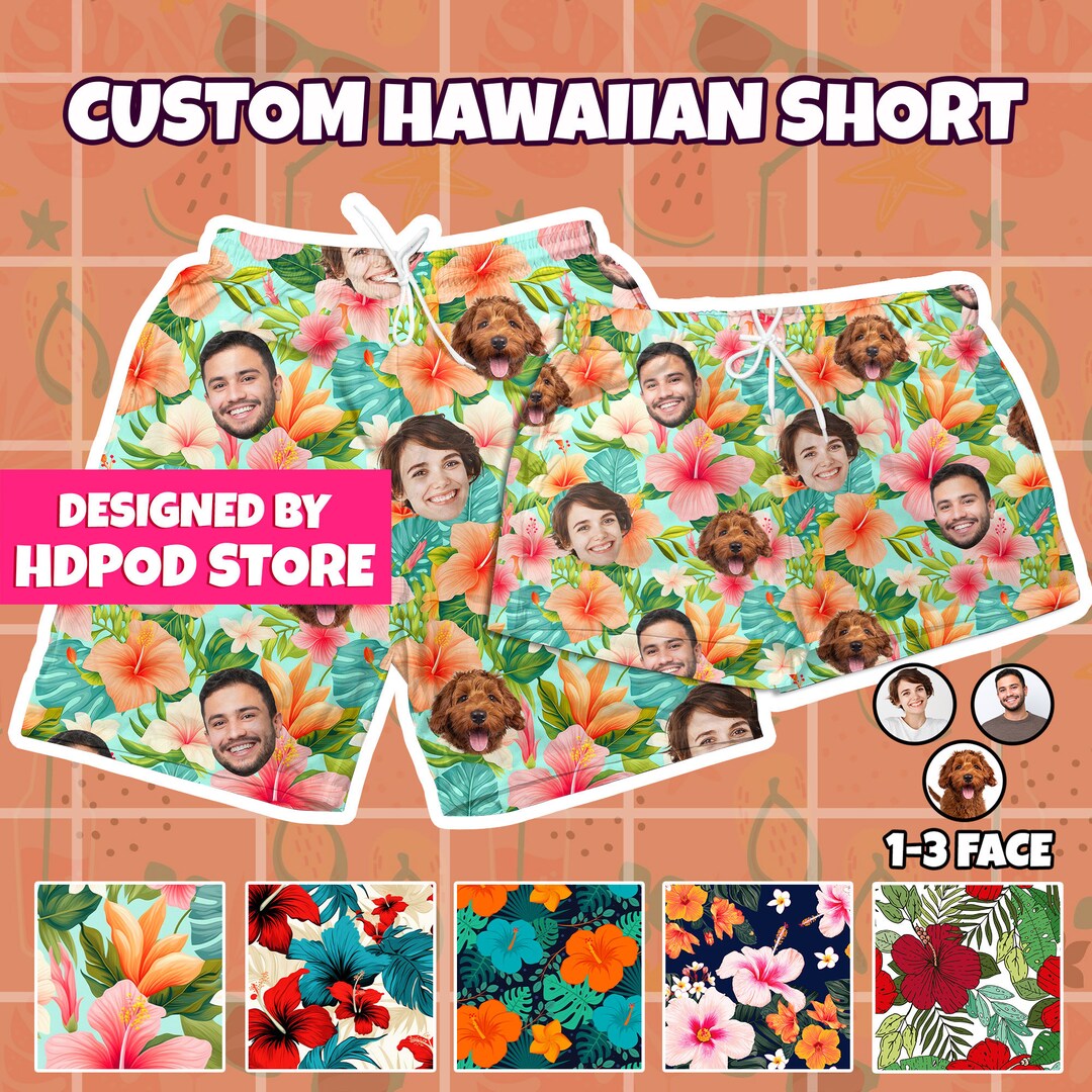 Custom Your Photo Shorts, Custom Hawaiians Shorts, Custom Design Shorts ...