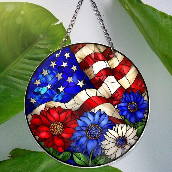Us Flag Stained Glass Window Patterns America Forever Easter Lily