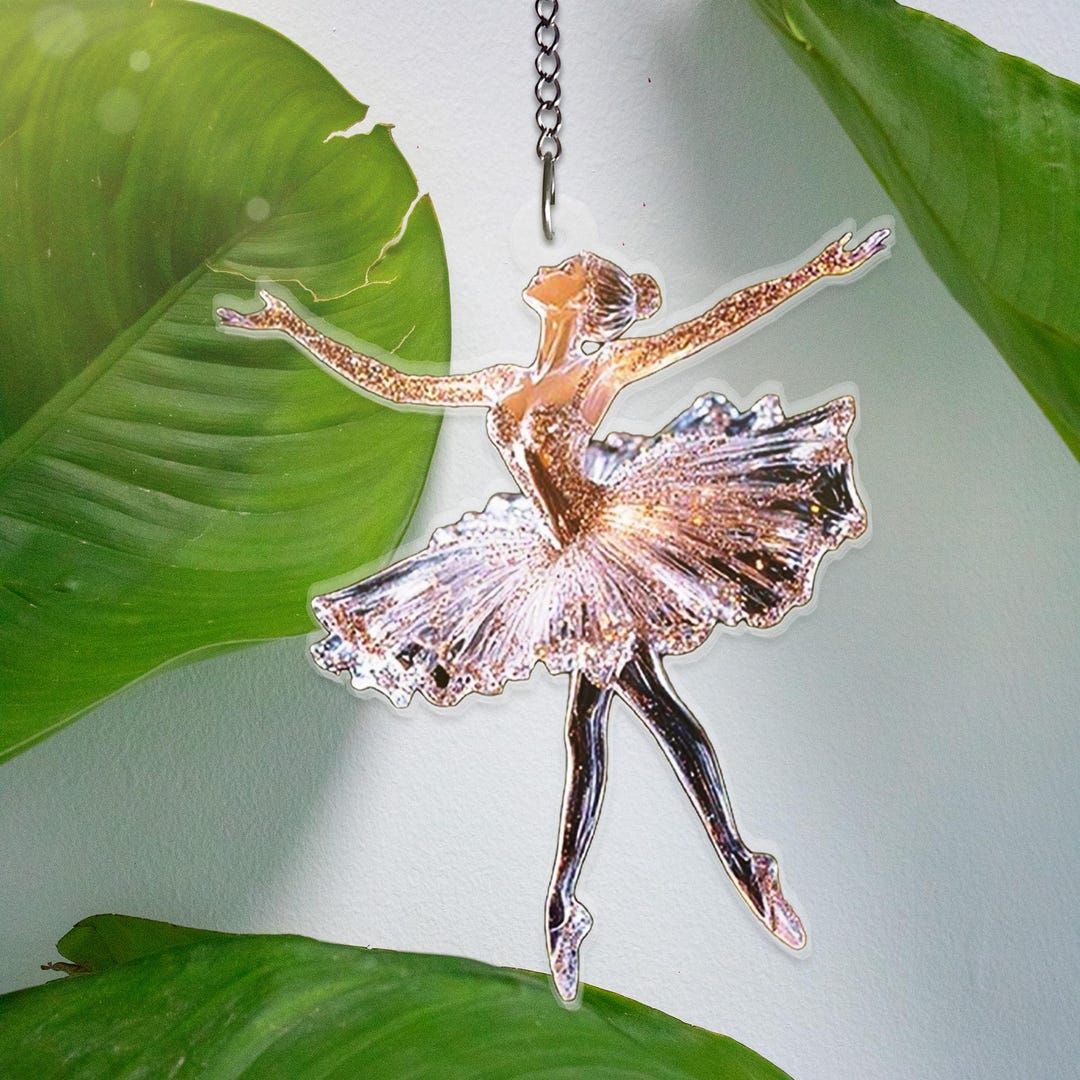 Acrylic Ballerina Window Hanging Ballet Dancer Hanging Glittery Dance ...