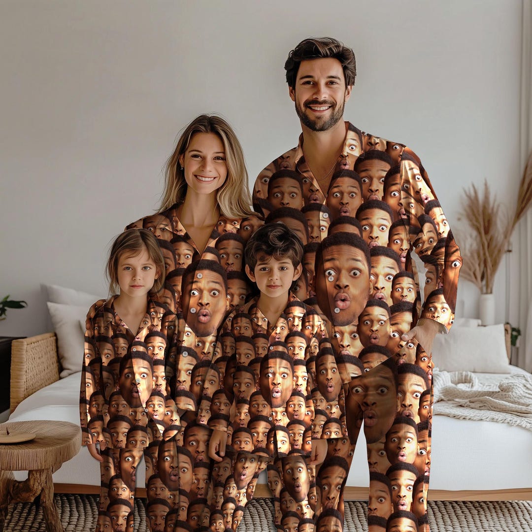 Funny Meme Custom Face Pajamas, Custom Family Pajamas, Custom Photo ...
