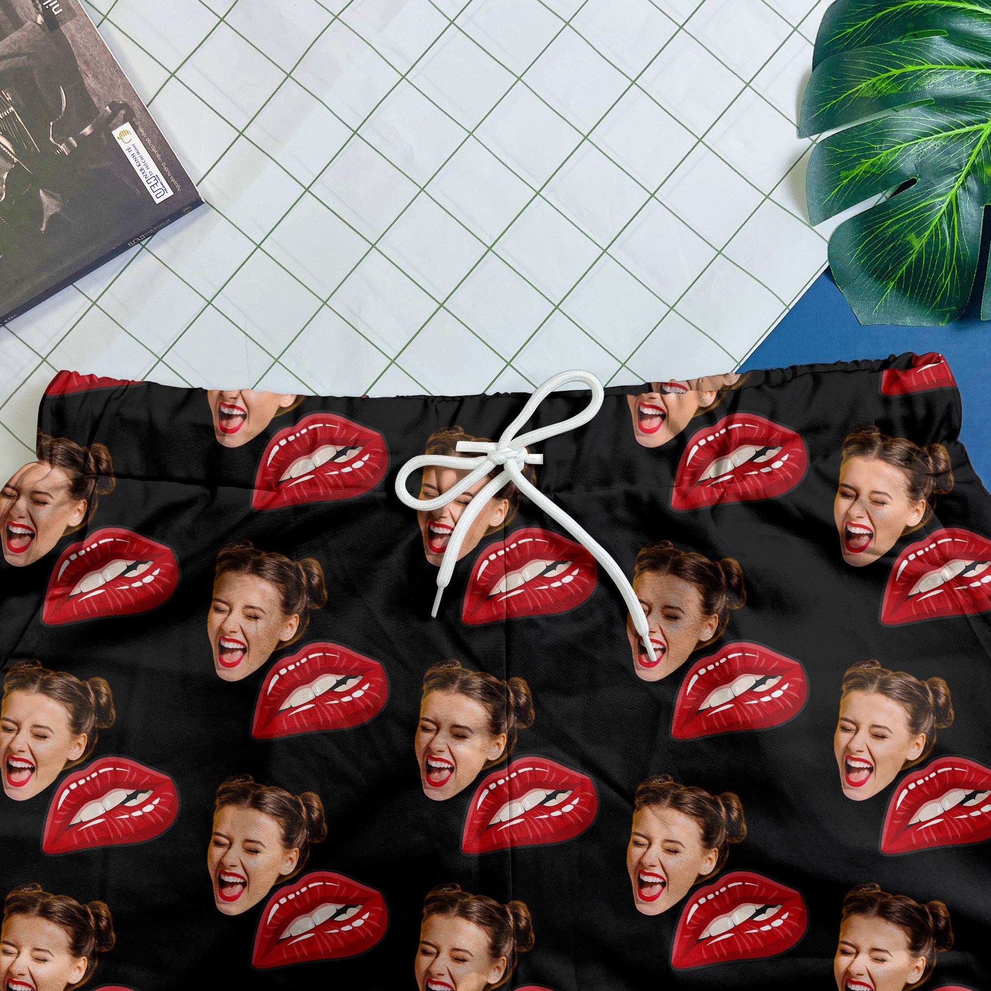 Lips Custom Face Shorts, Custom Photo Shorts, Custom Basketball Shorts ...