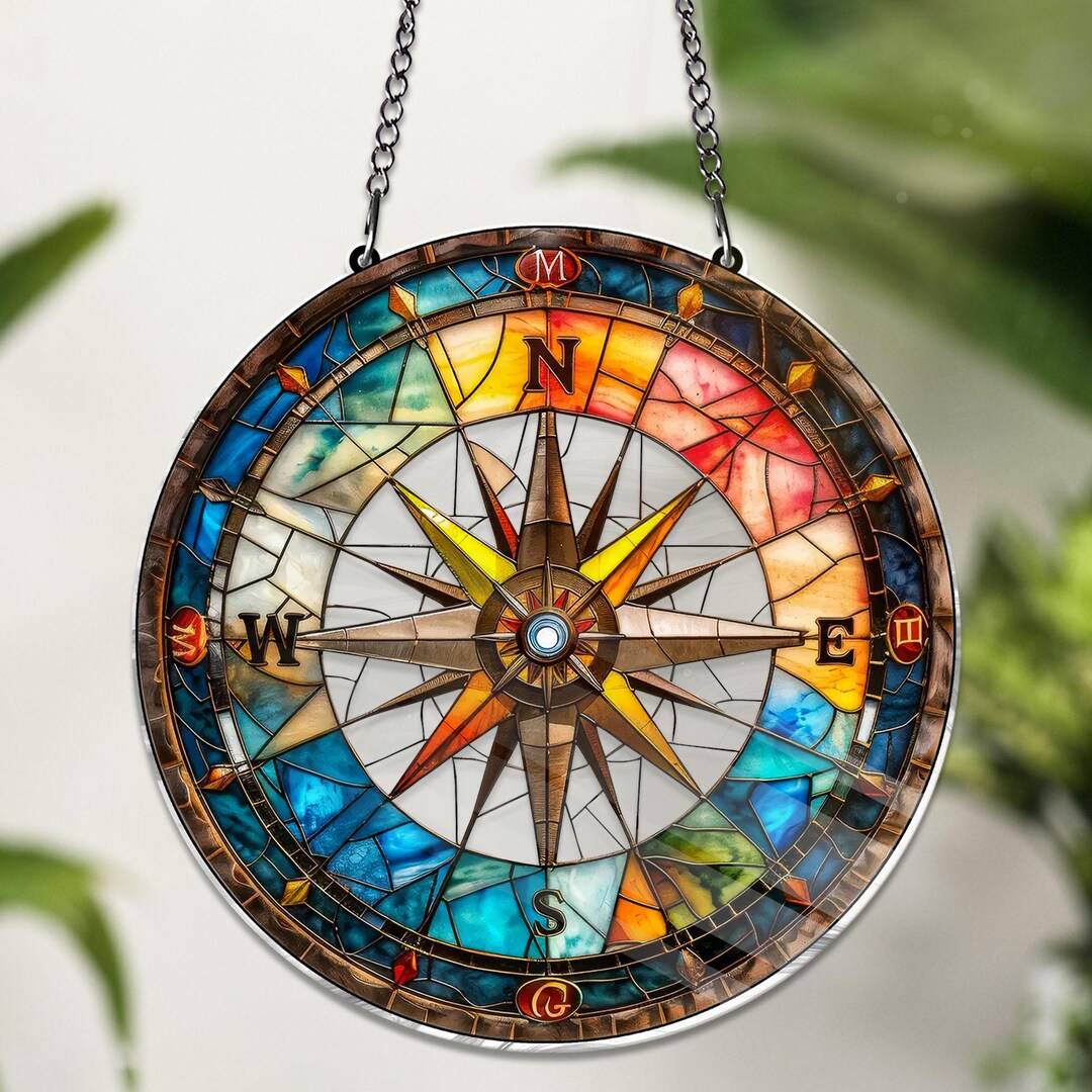 Nautical Compass ACRYLIC Window Hanging Decor, Nautical Compass Home ...