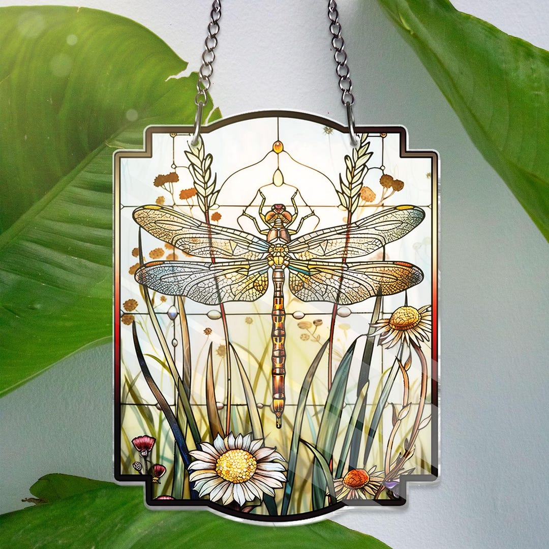 Dragonfly ACRYLIC Window Hanging Decor, Dragonfly Acrylic Inspired Art ...