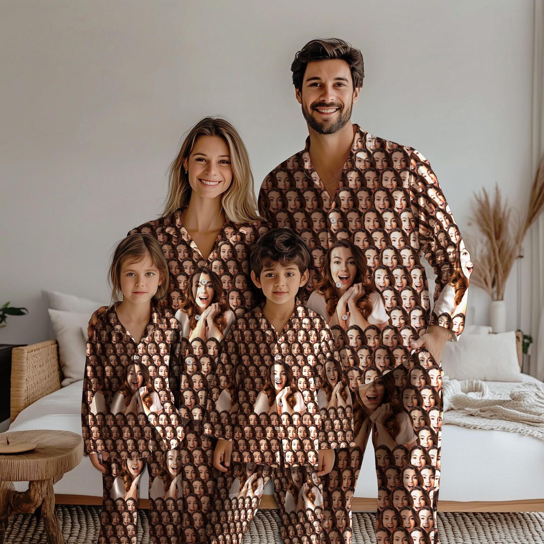 Custom Photo Pajamas, Custom Face Women Men Mother Father Pajamas ...