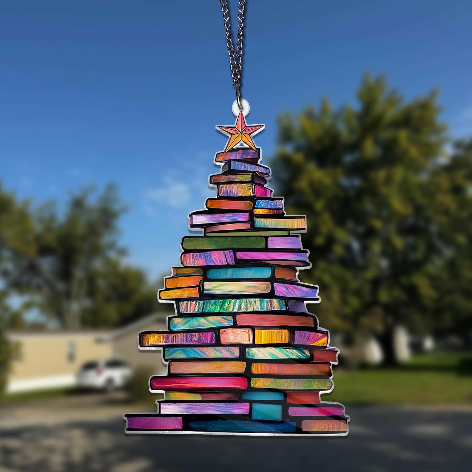 Christmas Book Tree Suncatcher ACRYLIC Christmas Tree ACRYLIC Window ...