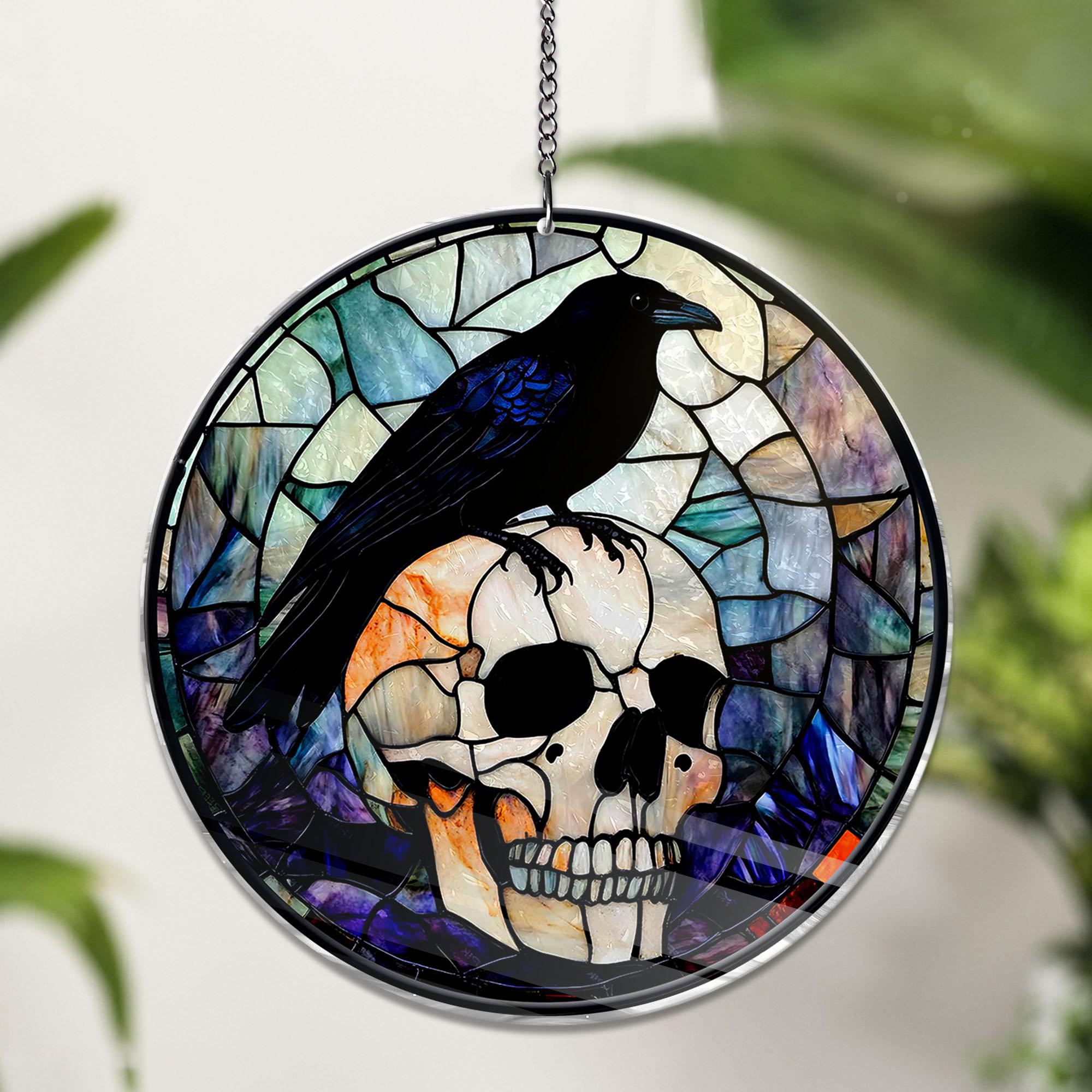 Black Raven ACRYLIC Window Hanging Decor, Halloween Black Raven and A ...