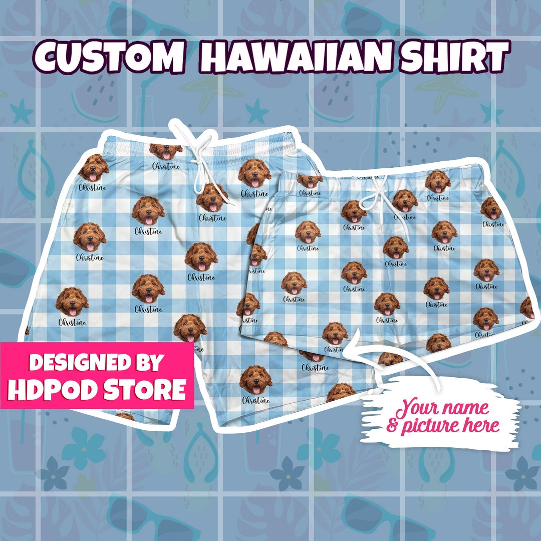 Checkerboard Custom Face and Name Shorts, Custom Pajama Shorts ...