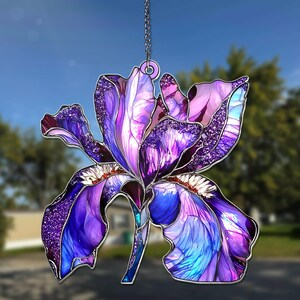 Iris Flower ACRYLIC Window Hanging Decor Iris Flower Acrylic Inspired ...