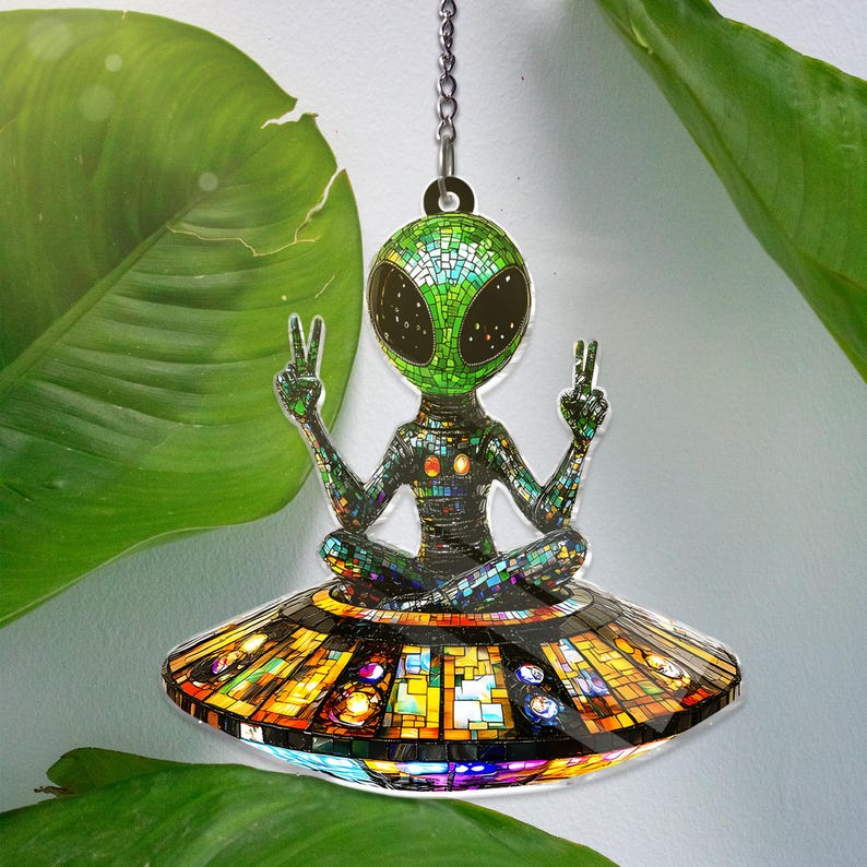 Alien UFO ACRYLIC Window Hanging Decor – Acrylic Mosaic Suncatcher ...