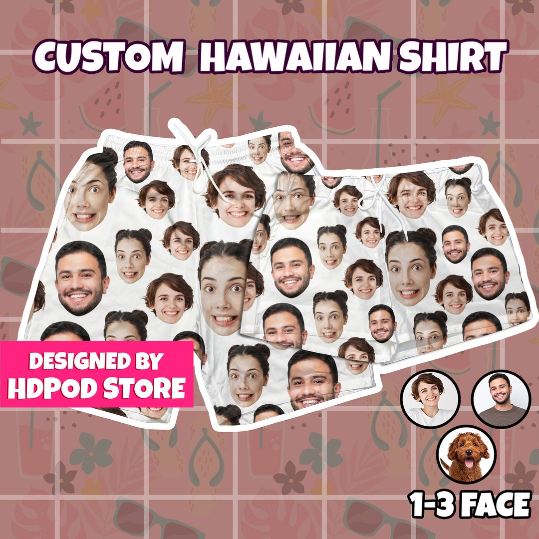 Custom Face Hawaiian Shorts, Custom Photo Shorts, Summer Pet Shorts ...