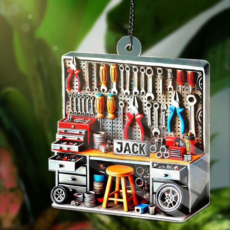 Mechanic Tool Box Flat ACRYLIC Window Hanging Custom Tools Garage ...