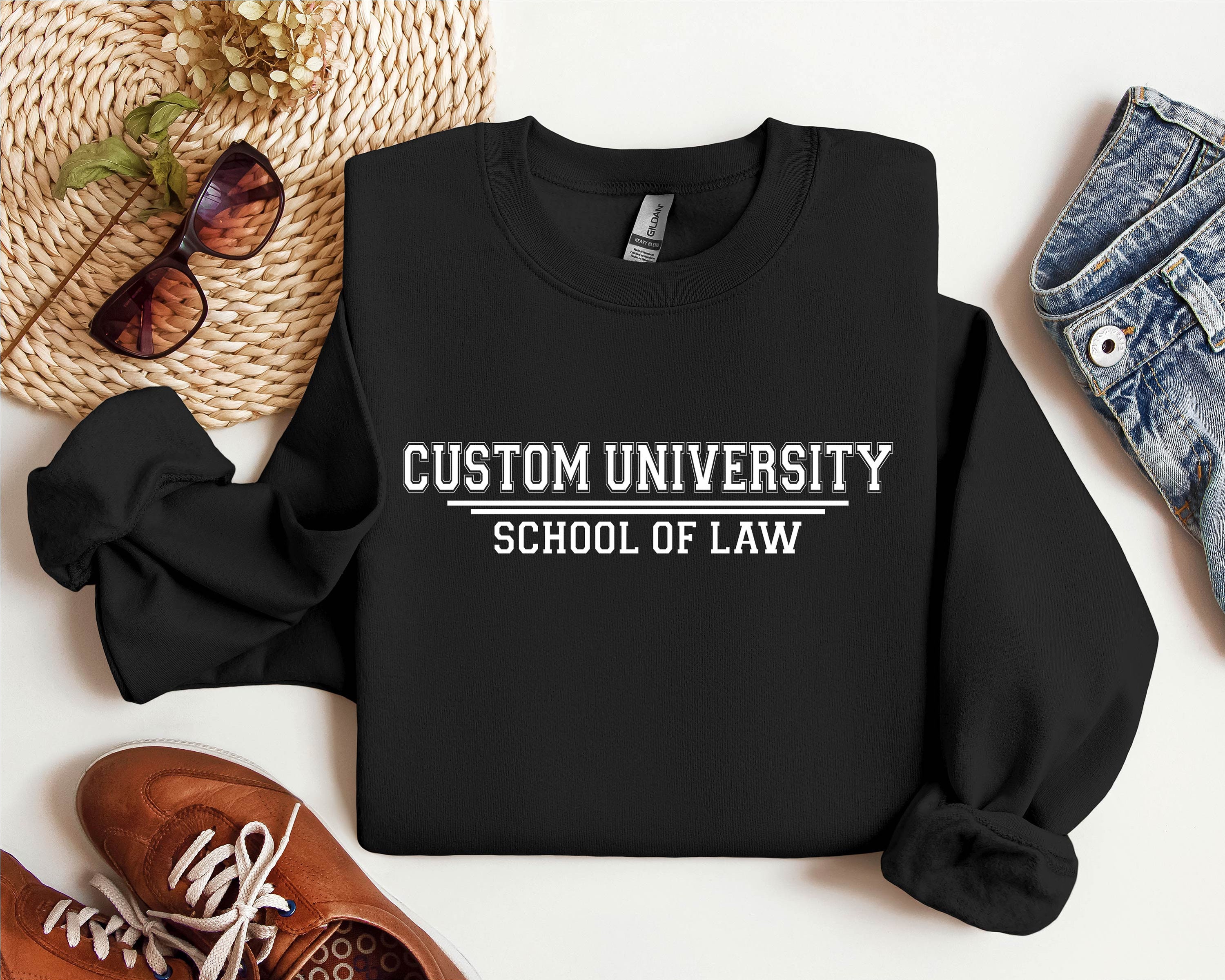 Custom University School of Law Sweatshirt: College Letters Sweater - Etsy