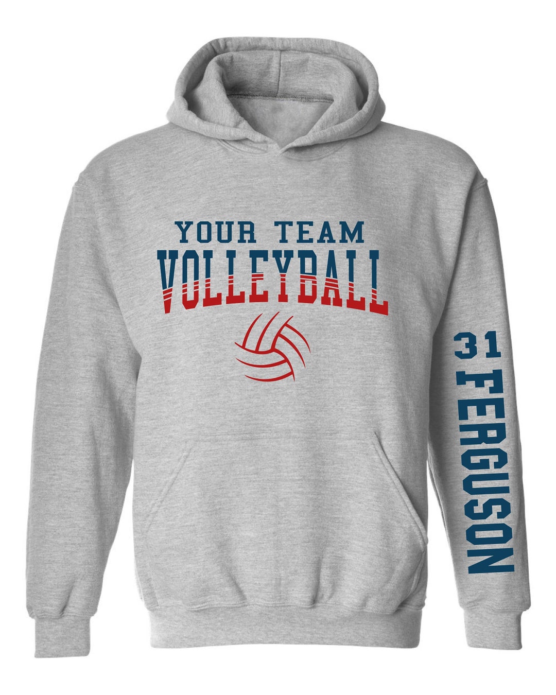 Custom Volleyball Team Hoodie: Personalized Name & Number - Etsy