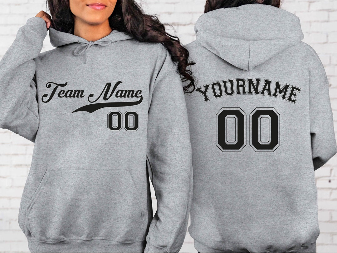 Your Name and Number, Team Name Custom Front and Back Hoodie, Add Your ...