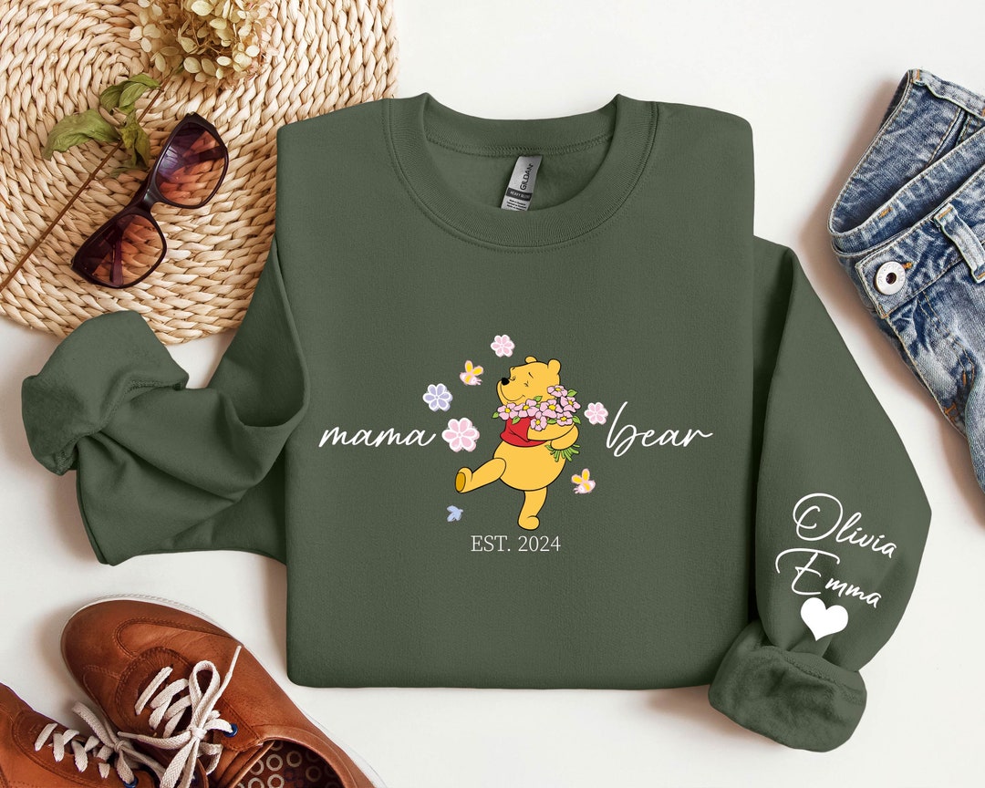 Custom Winnie the Pooh Mama Bear Sweatshirt: Personalized Kid Name ...