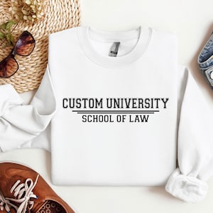 Custom University School of Law Sweatshirt: College Letters Sweater - Etsy