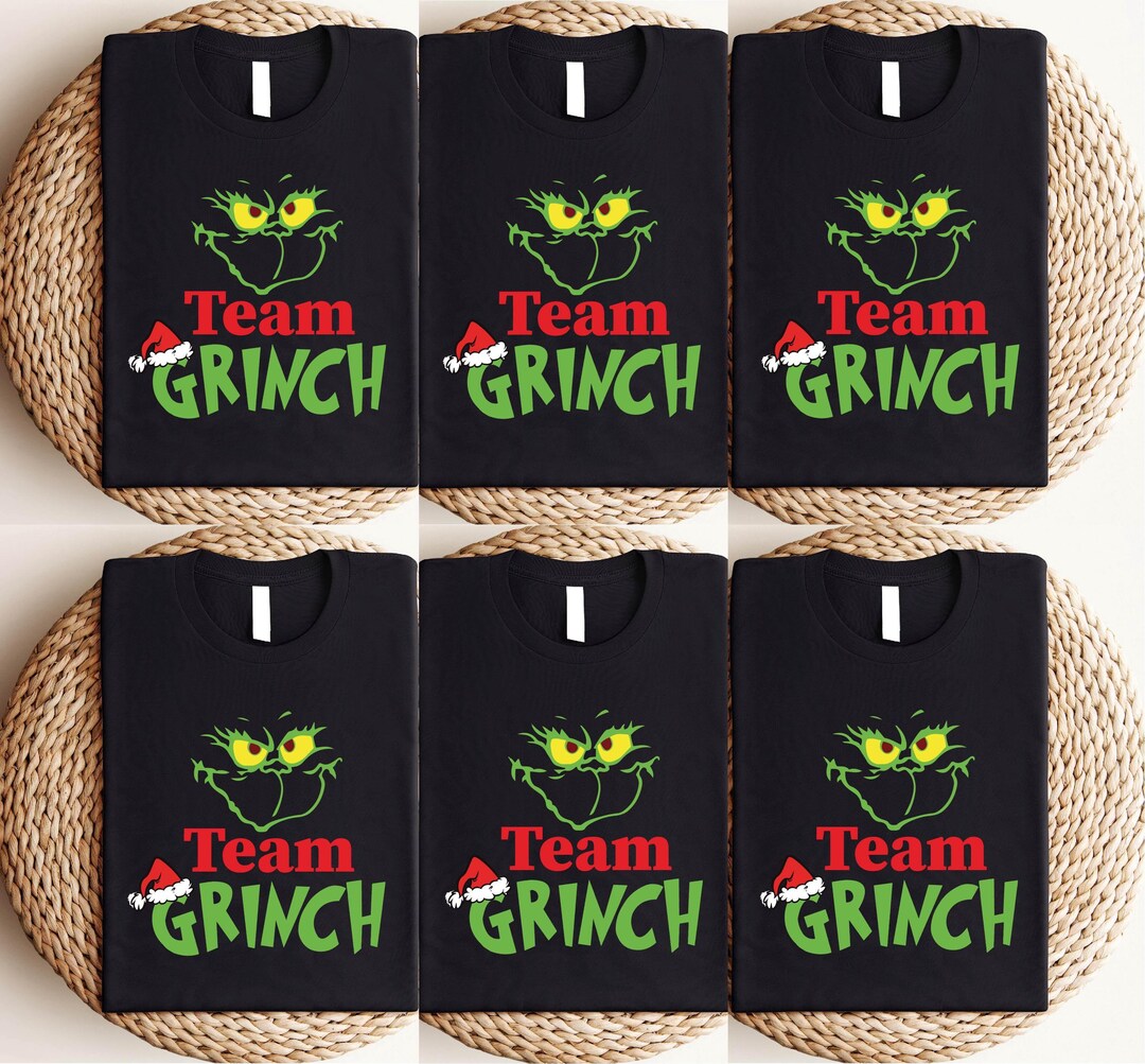 Team Grinch Christmas Friends or Family Matching Grinch Face Group ...