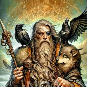 Odin Norse Mythology Art Print – Viking God, Nordic Legends (digital ...